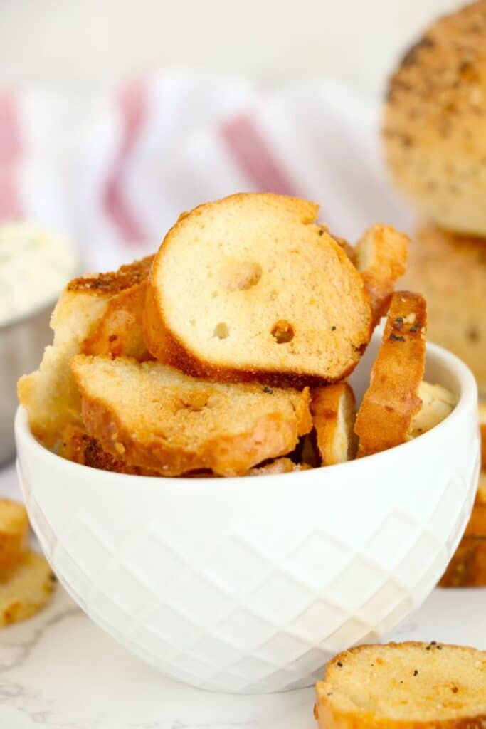 3 Ingredient Air Fryer Homemade Bagel Chips - Totes In My Lunchbox