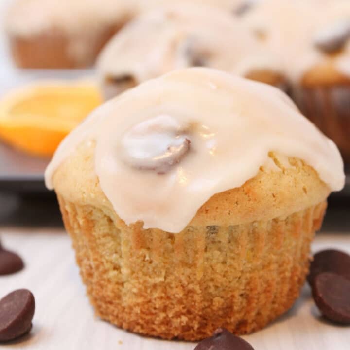 Dark Chocolate Orange Muffins with Orange Glaze - Totes In My Lunchbox